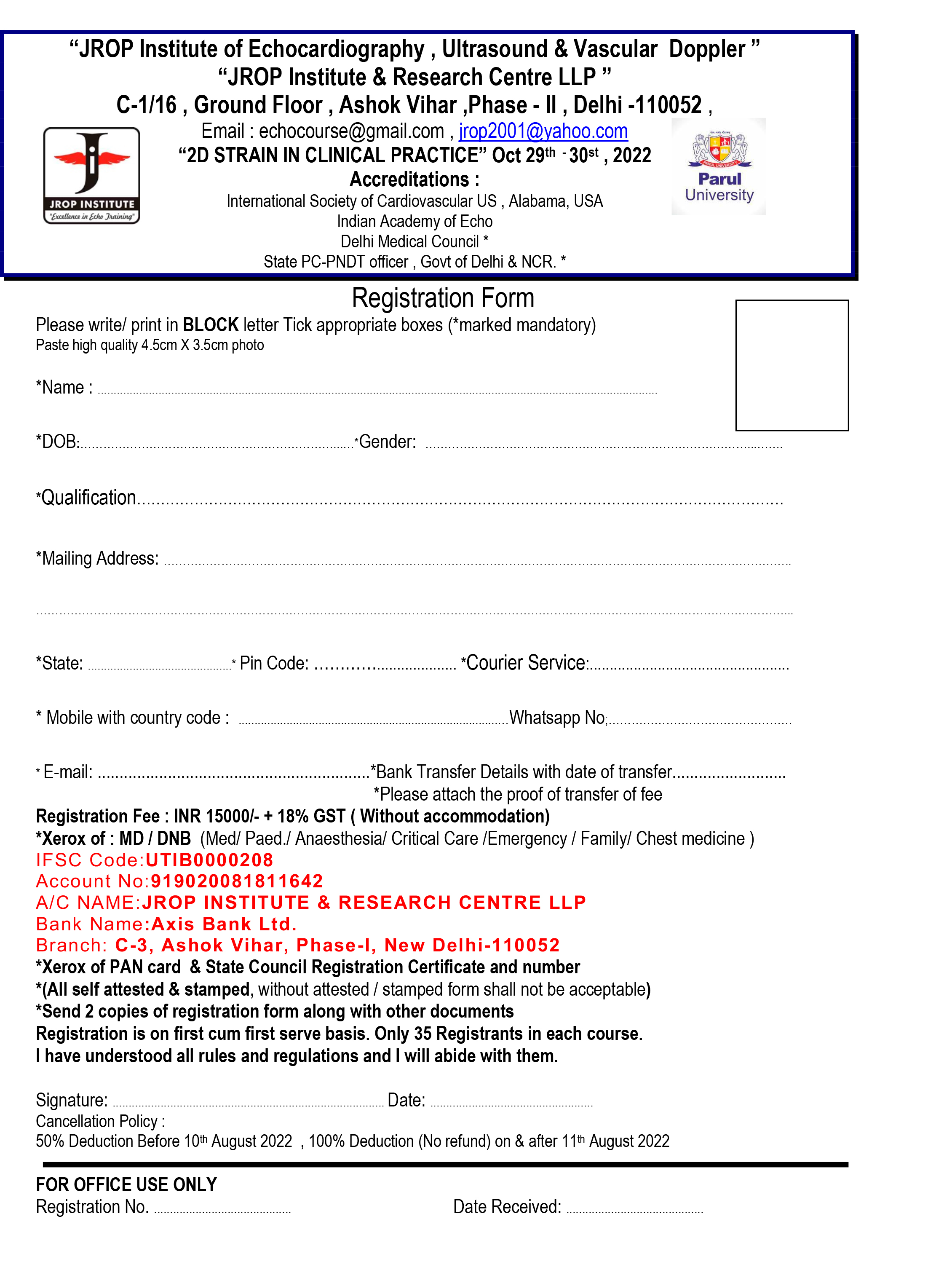 Jrop Institute of Echocardiography